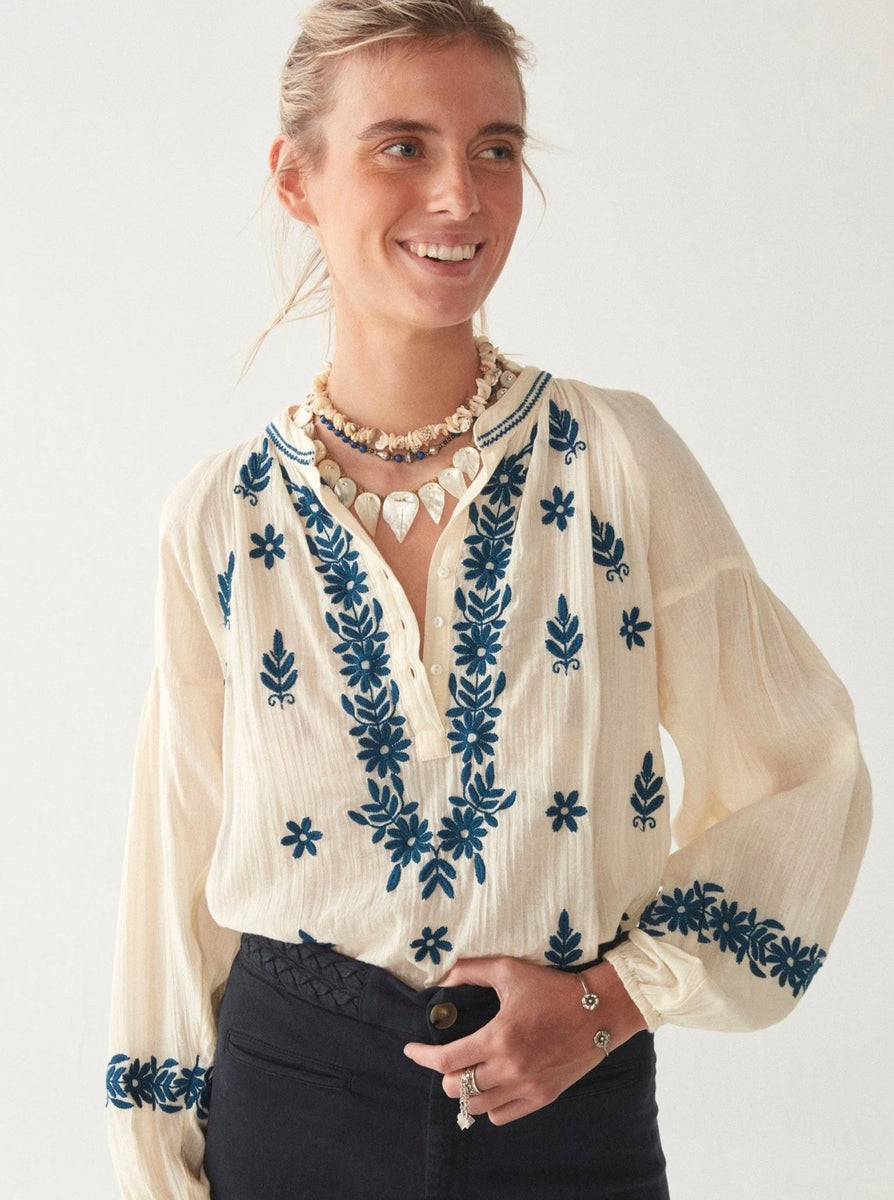 Maison Hotel Lina Blouse - Holbox Caribe Blue – Signature of Double Bay ...
